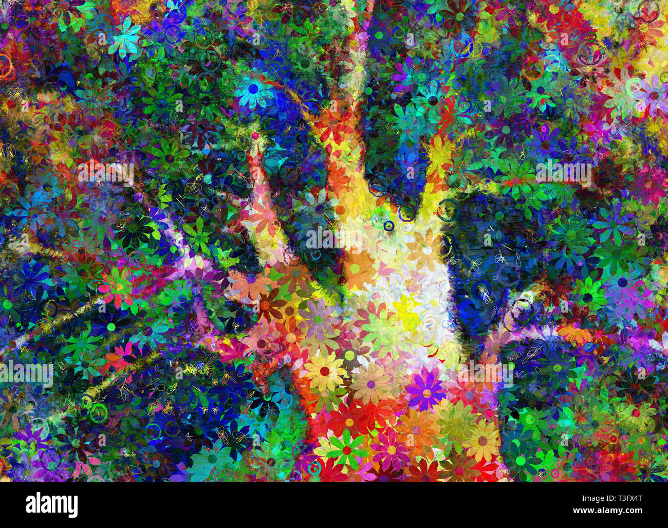 Colorful Abstract Tree. 3D rendering Stock Photo - Alamy