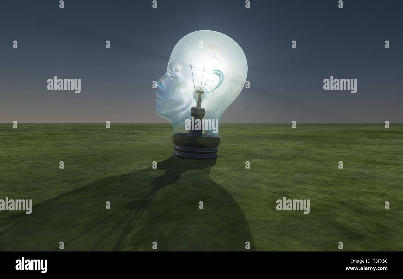 Light bulb in human head shape Stock Photo - Alamy