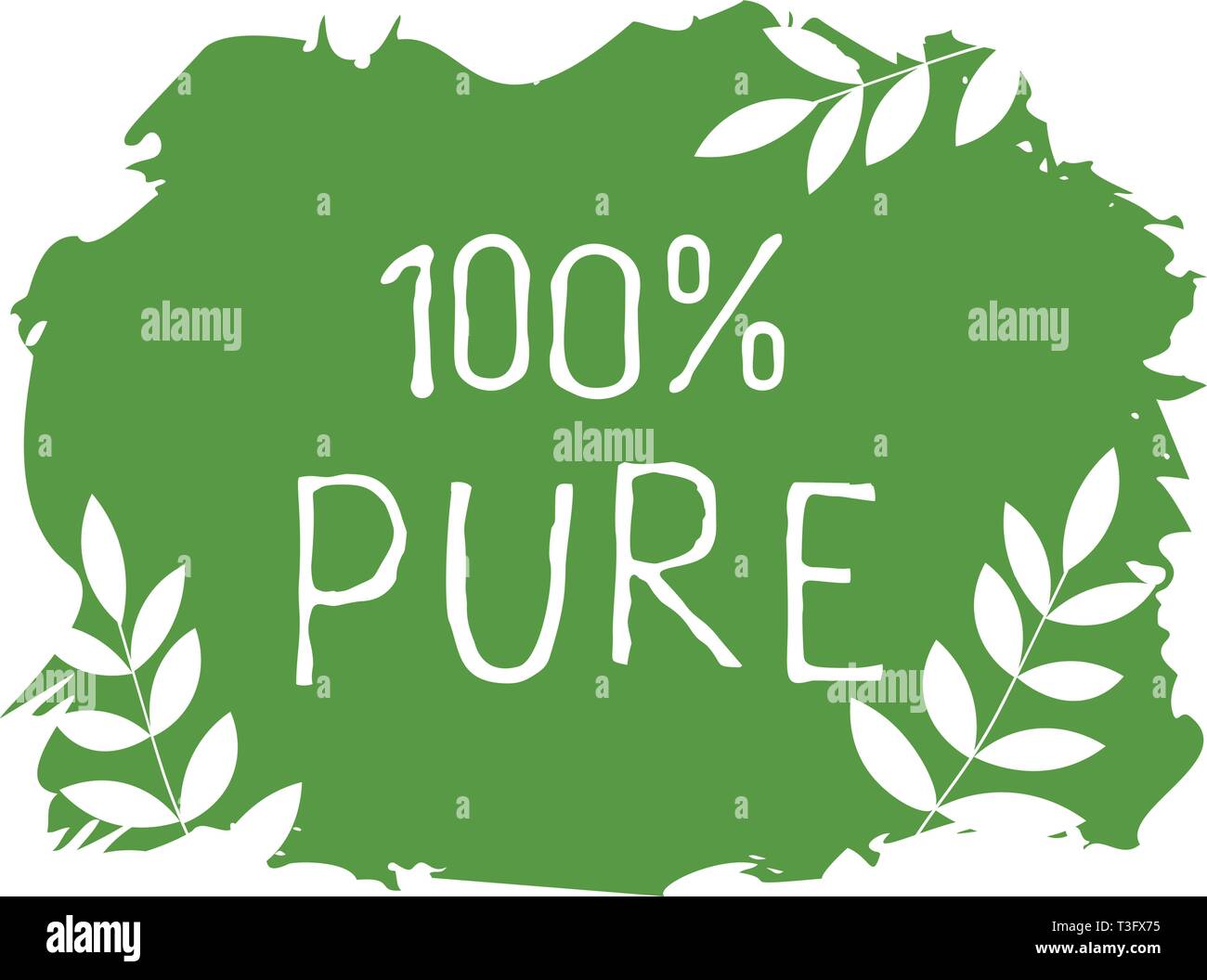 100 Pure label and high quality product badges. Bio healthy Eco food ...