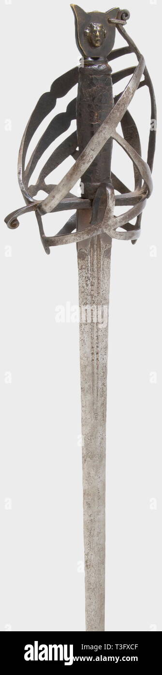 A Venetian schiavona, circa 1600 Double-edged, somewhat pitted blade ...