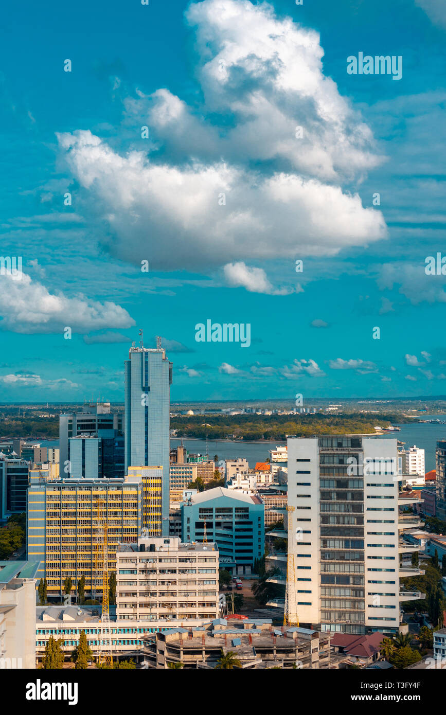 aerial view of the dar es salaam skyline Stock Photo - Alamy
