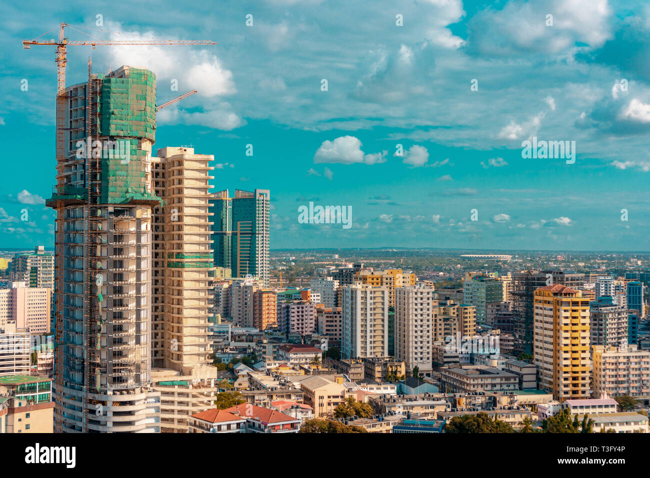 aerial view of the dar es salaam skyline Stock Photo - Alamy