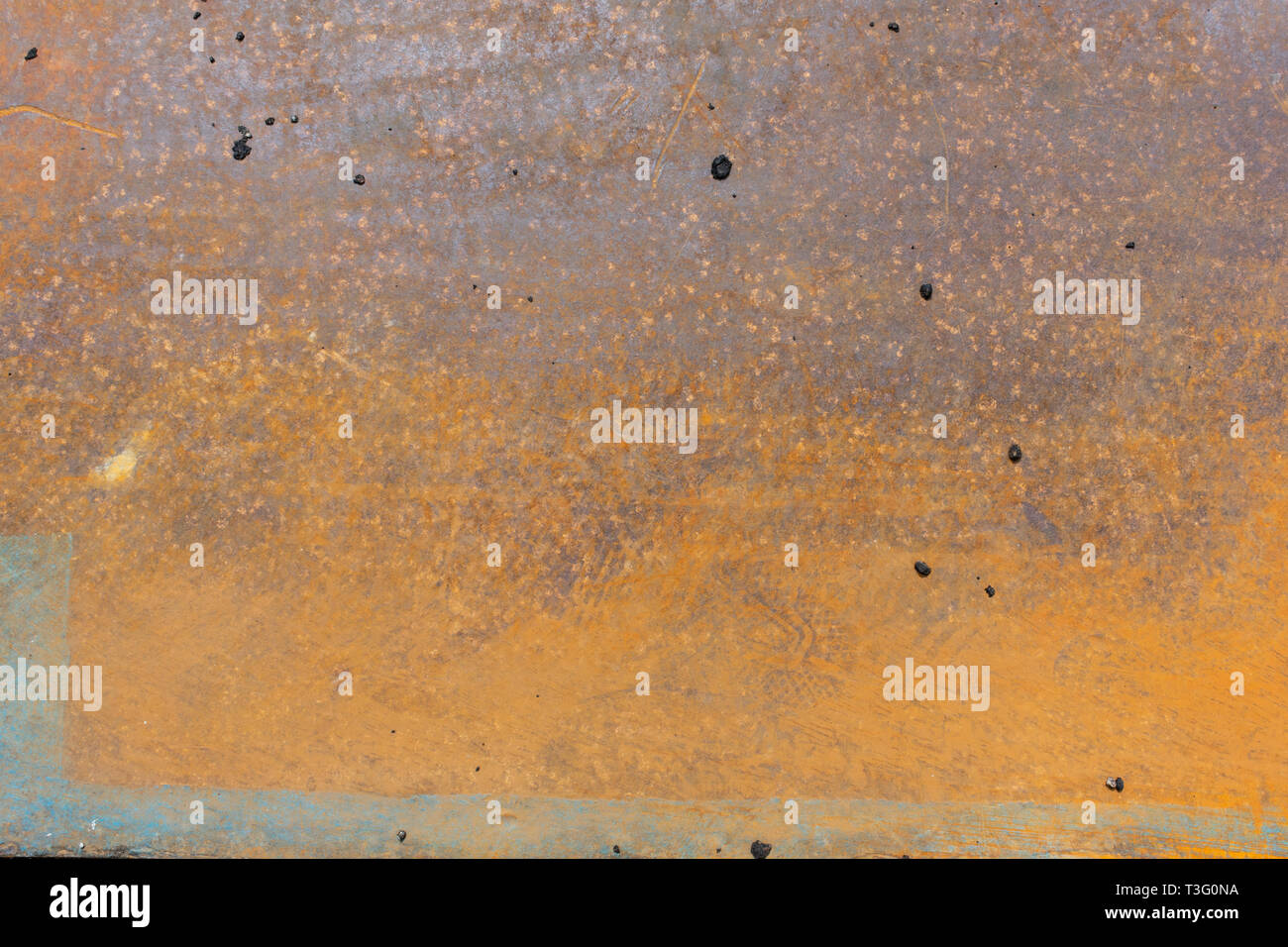 Texture of metal showing rust and strip of blue color Stock Photo - Alamy