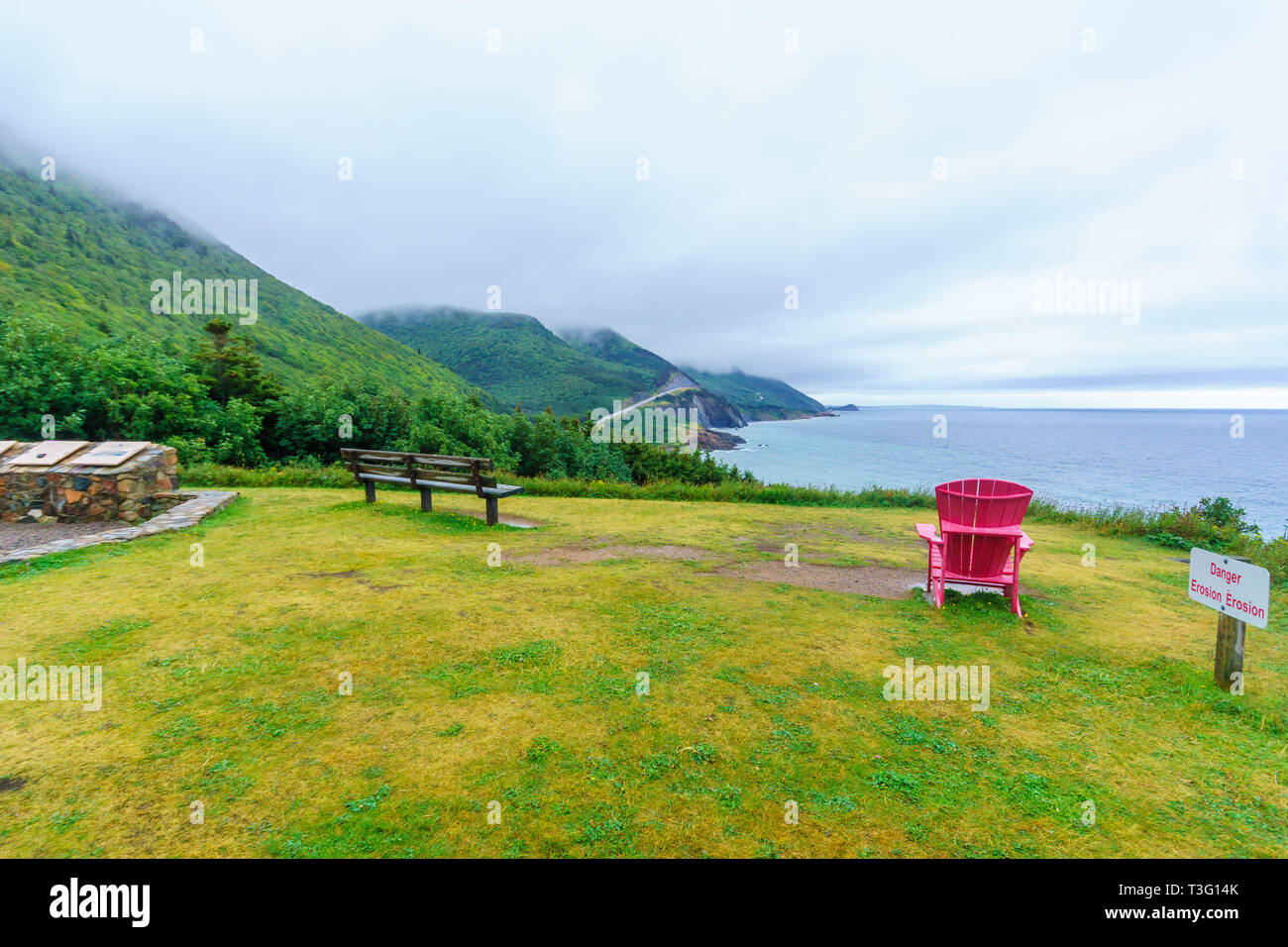 Landscape (near Cap Rouge) along the Cabot Trail, in Cape Breton island ...