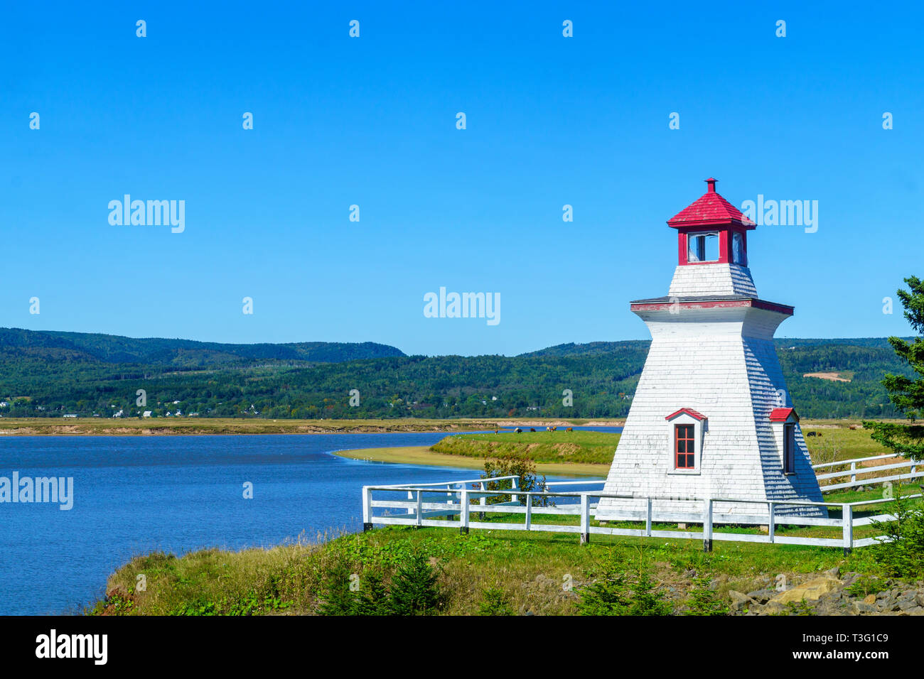 View of countryside and the Anderson Hollow Lighthouse, in Hopewell ...