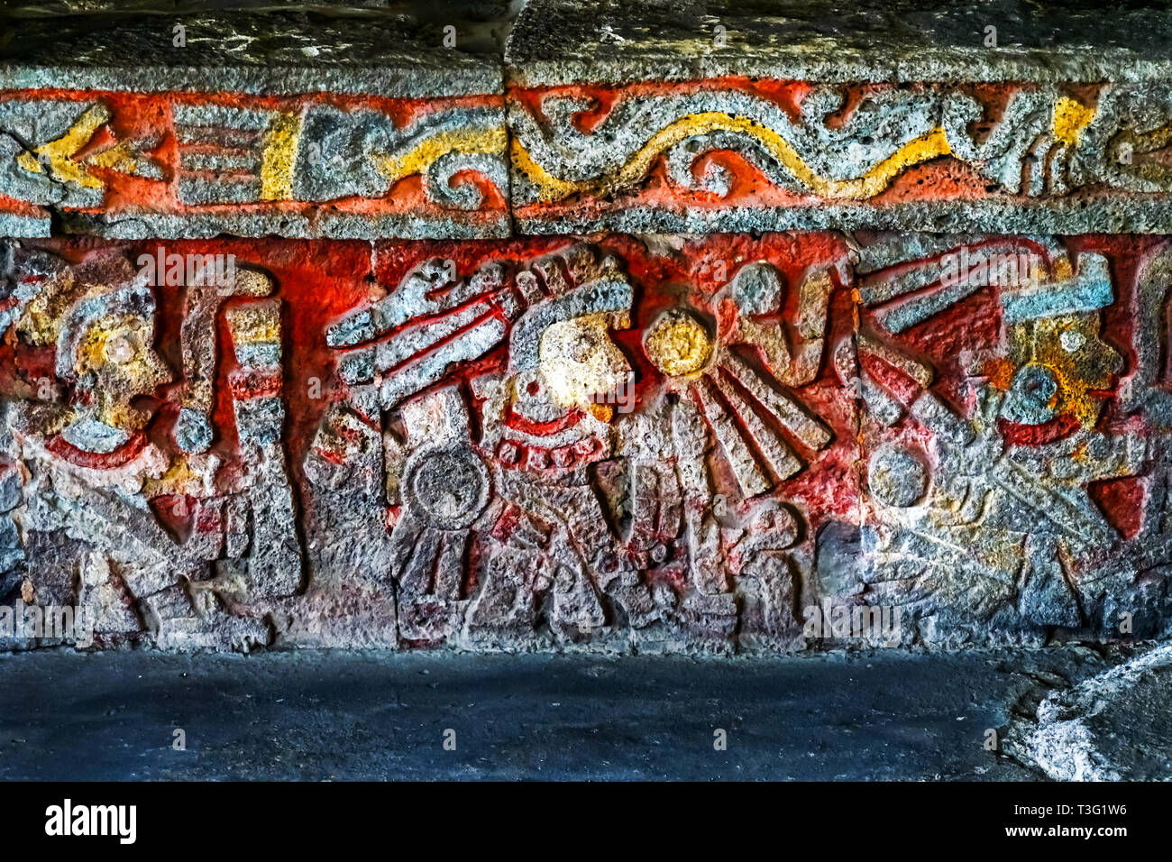 Ancient Carvings Aztec Eagle Warriors Palace Templo Mayor Mexico City ...