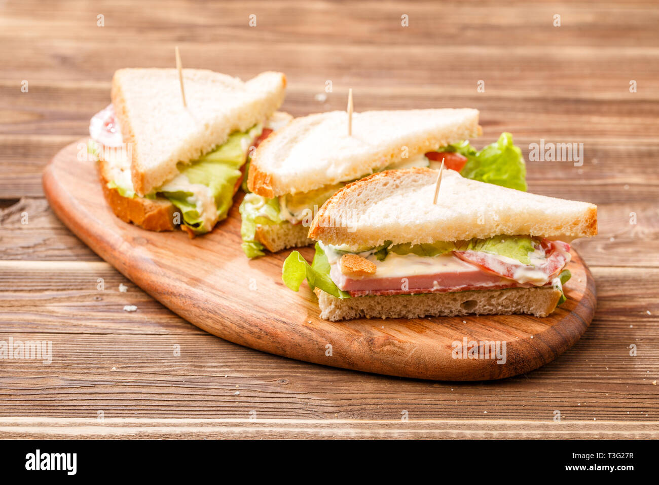 Image of sandwiches with toothpicks Stock Photo - Alamy