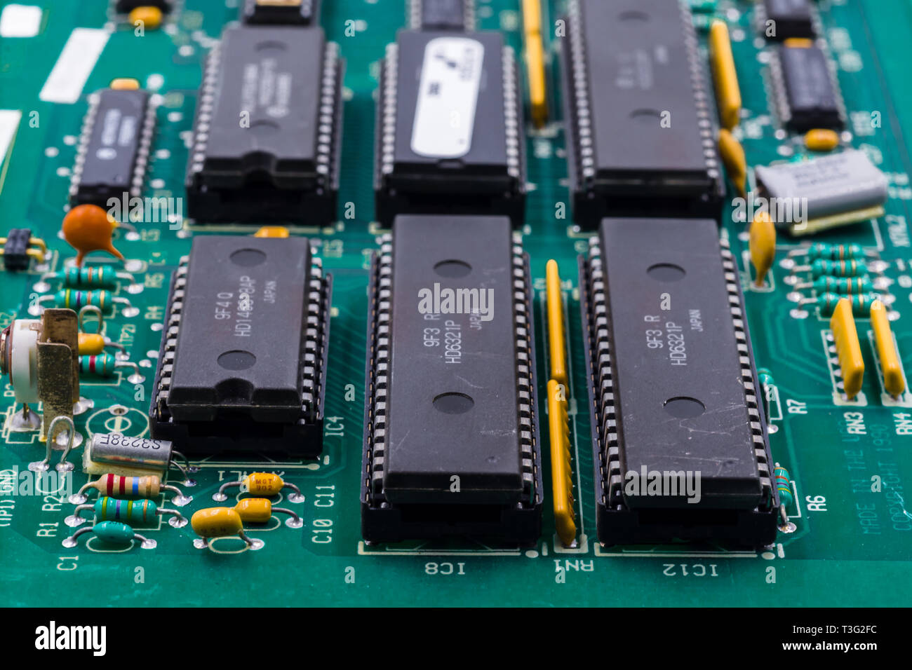 Macro of computer motherboard components Stock Photo - Alamy