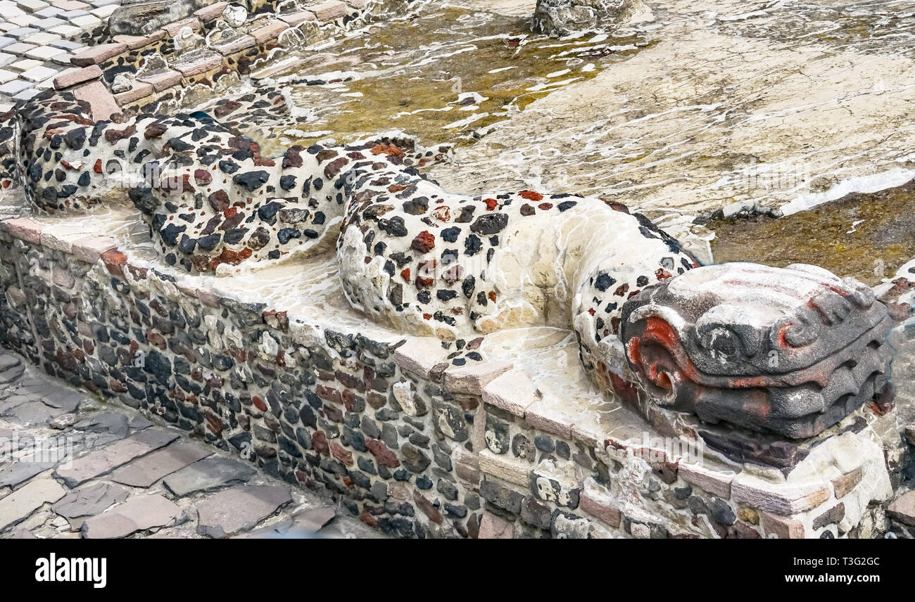 Ancient Aztec Snake Stone Statue Templo Mayor Mexico City Mexico. Great ...
