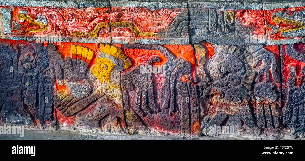 Ancient Carvings Aztec Eagle Warriors Palace Templo Mayor Mexico City ...