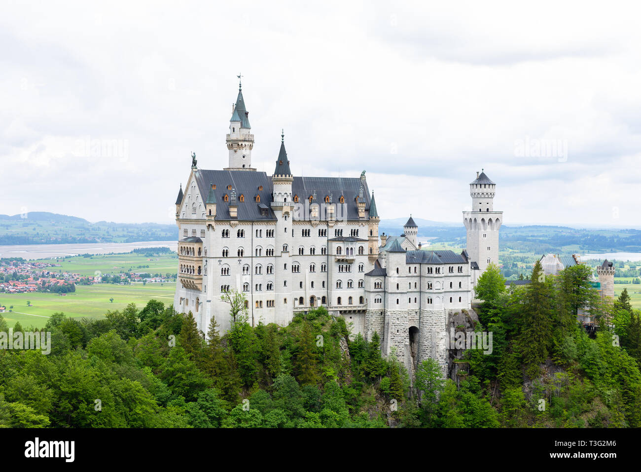 The Neuschwanstein castle in Fussen Germany. Schloss Neuschwanstein ...