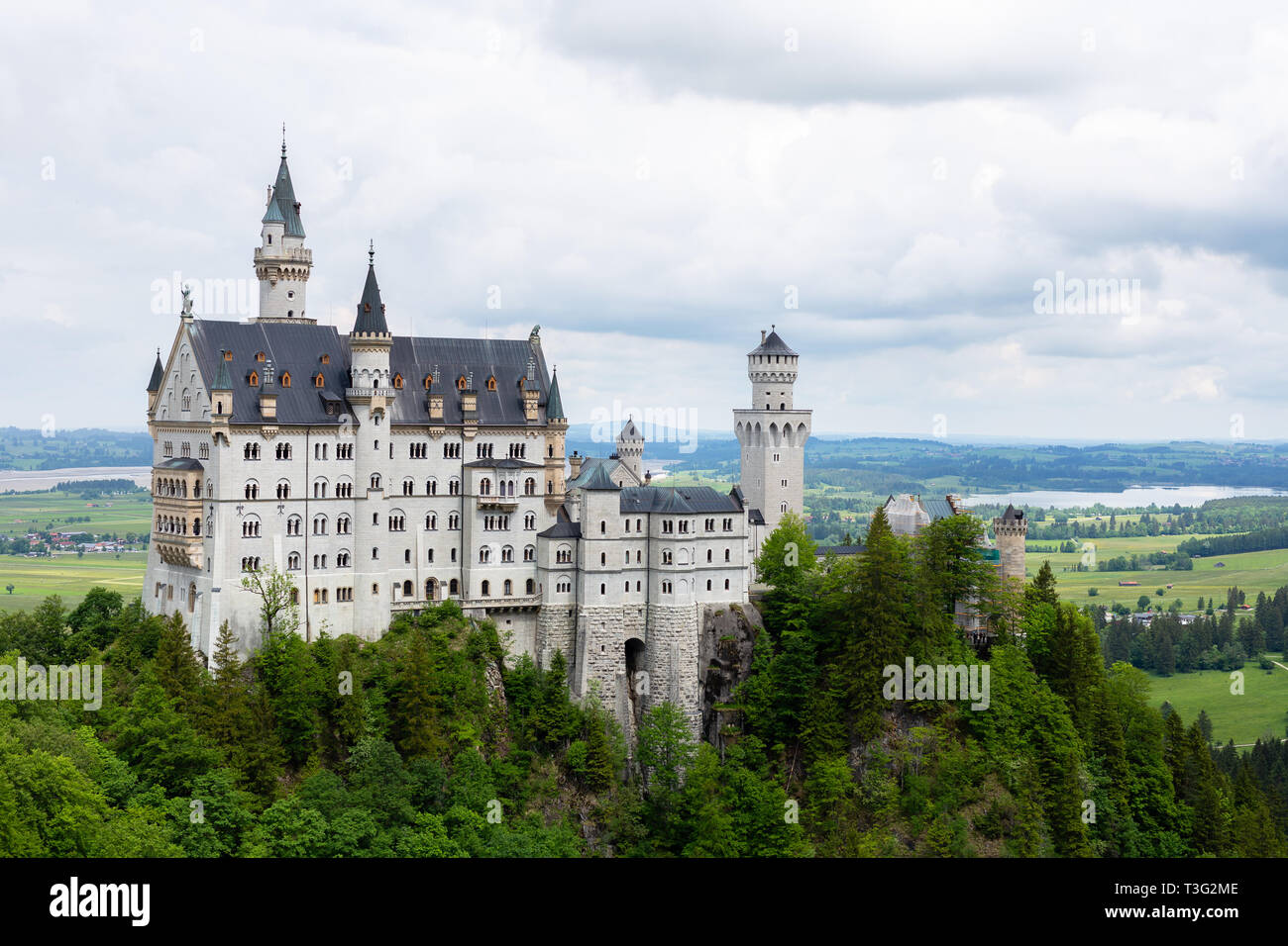 The Neuschwanstein castle in Fussen Germany. Schloss Neuschwanstein ...