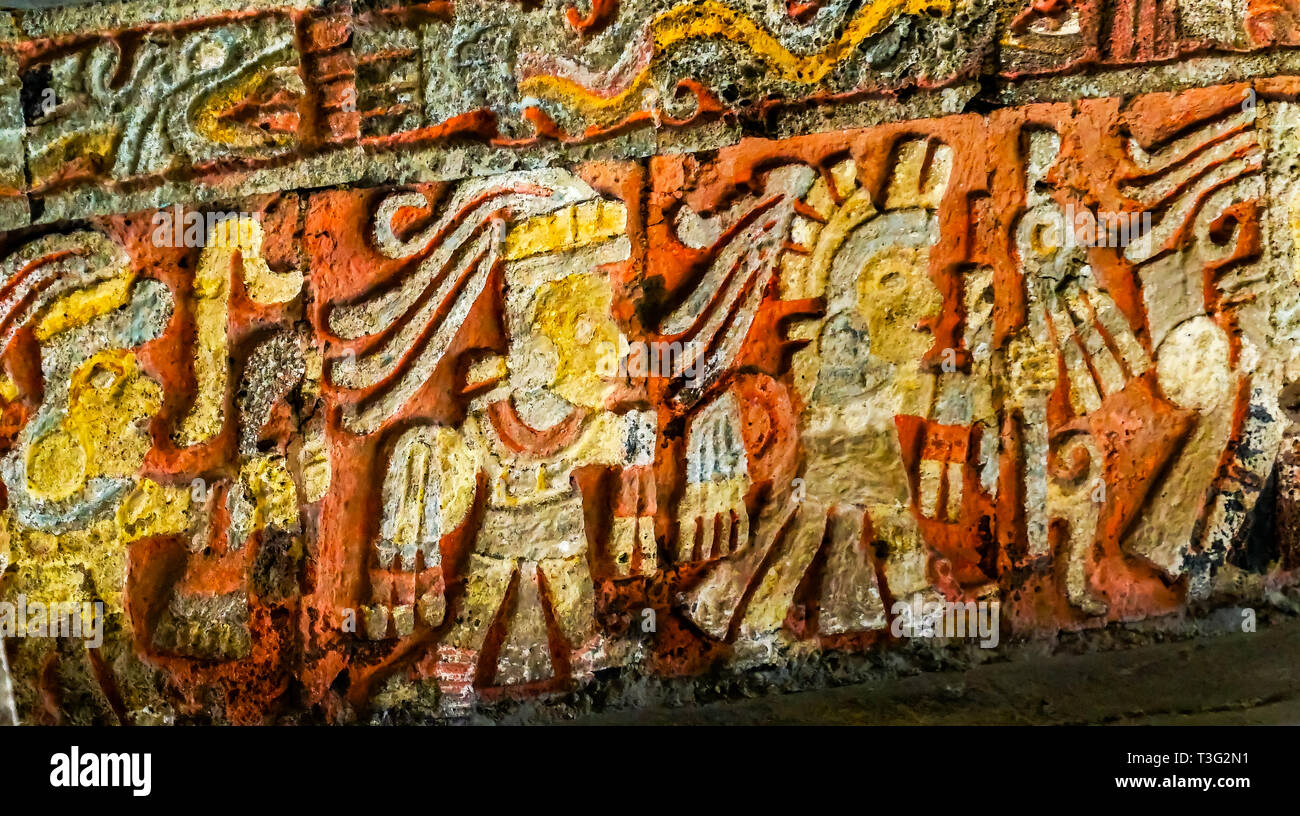 Ancient Carvings Aztec Eagle Warriors Palace Templo Mayor Mexico City ...