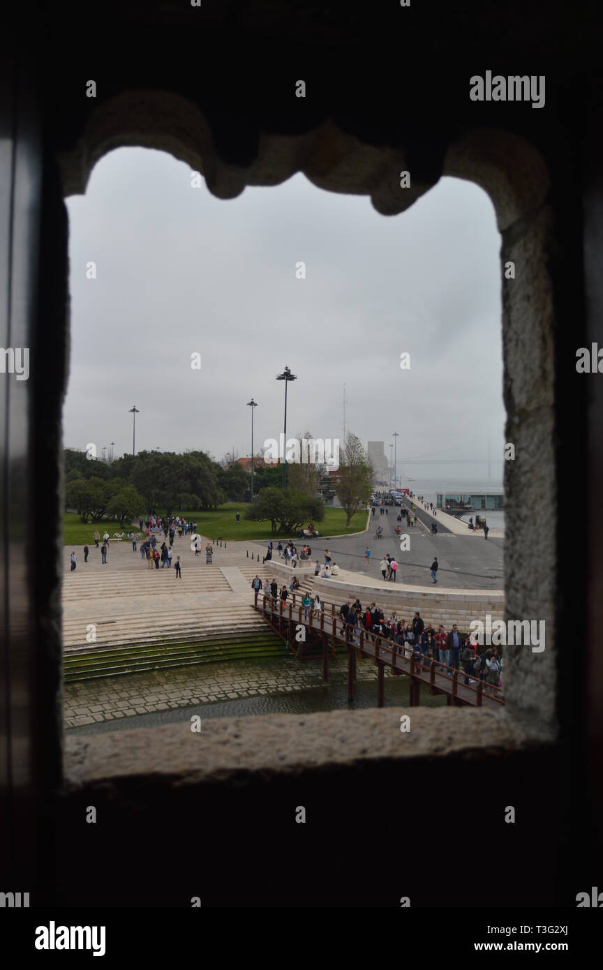 Views From The Battle Tower Of Belem Tower Emblematic Medieval ...