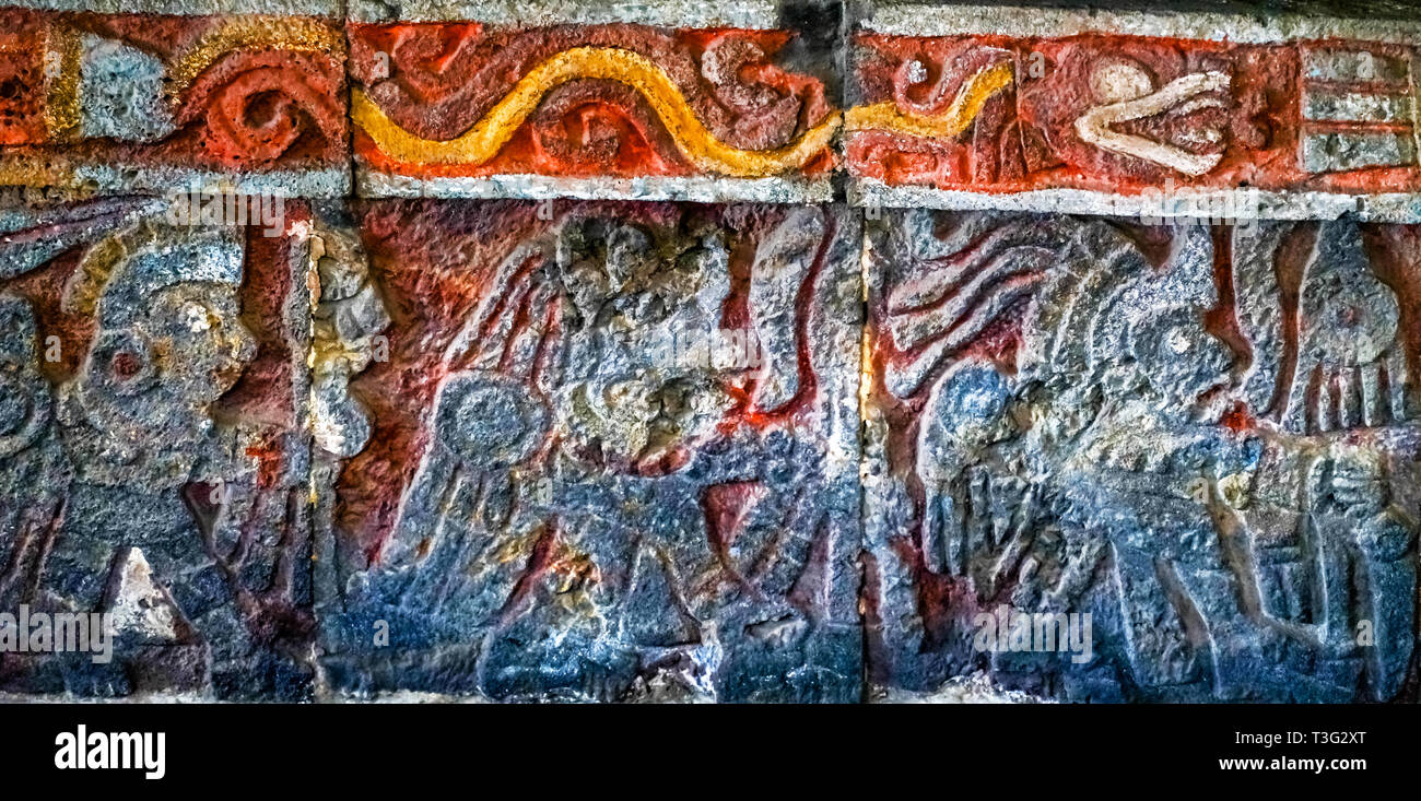 Ancient Carvings Aztec Eagle Warriors Palace Templo Mayor Mexico City ...