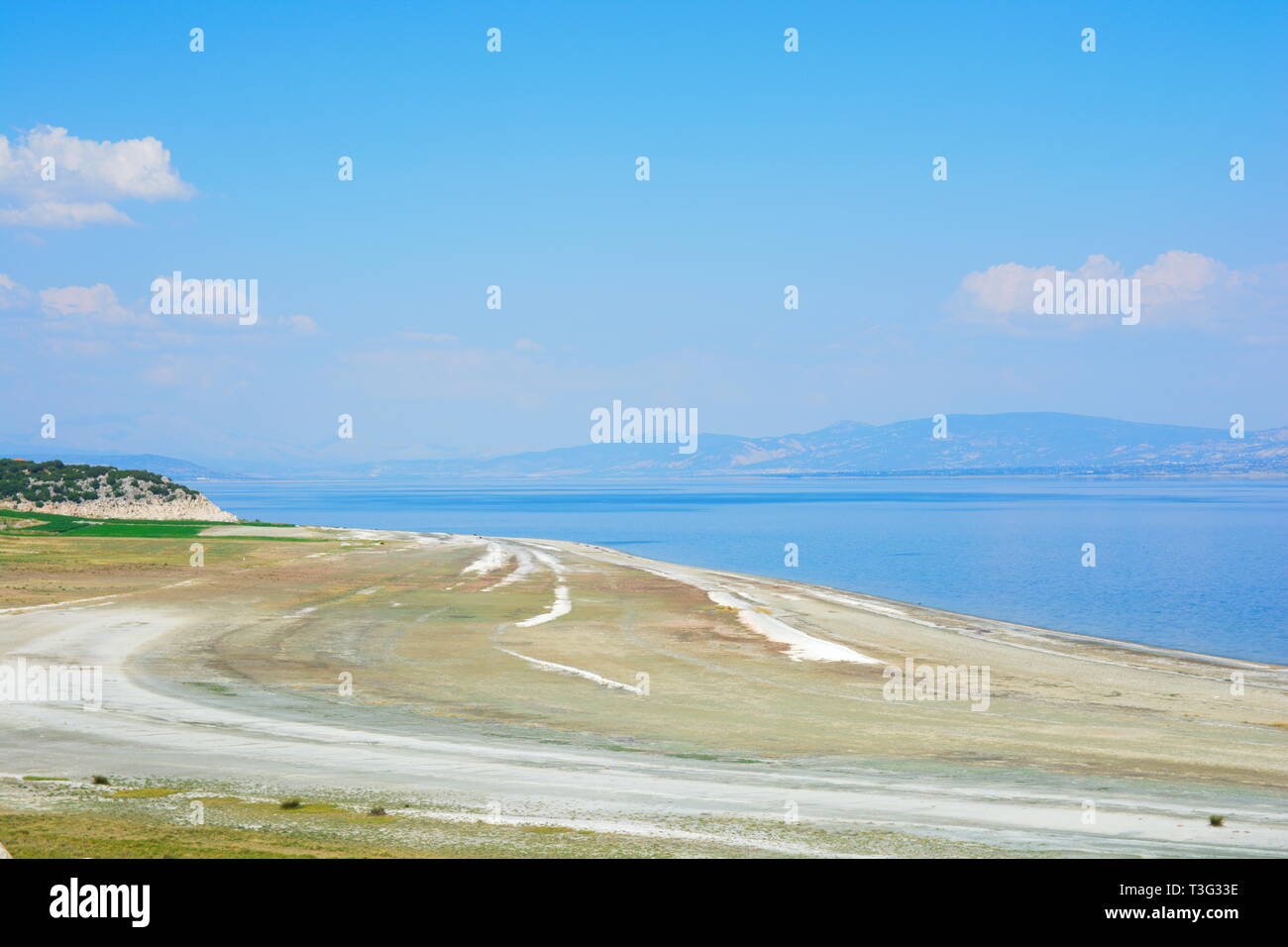 Lakeside. the lake shore and the natural pathway along the road Stock ...
