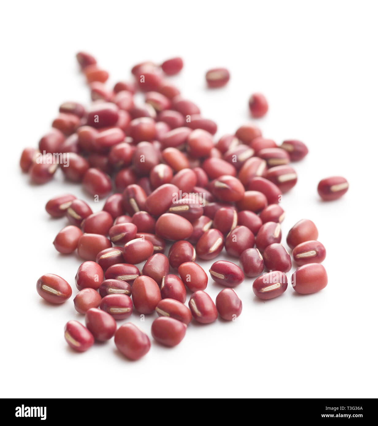 Red adzuki beans isolated on white background Stock Photo - Alamy