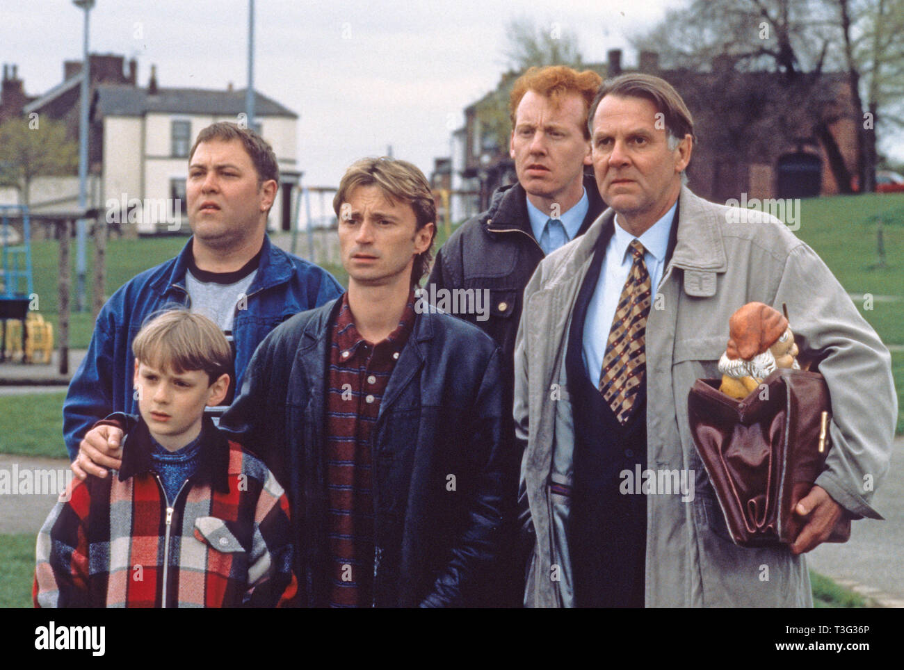 THE FULL MONTY Channel 4 film with Robert Caryle third from left Stock ...