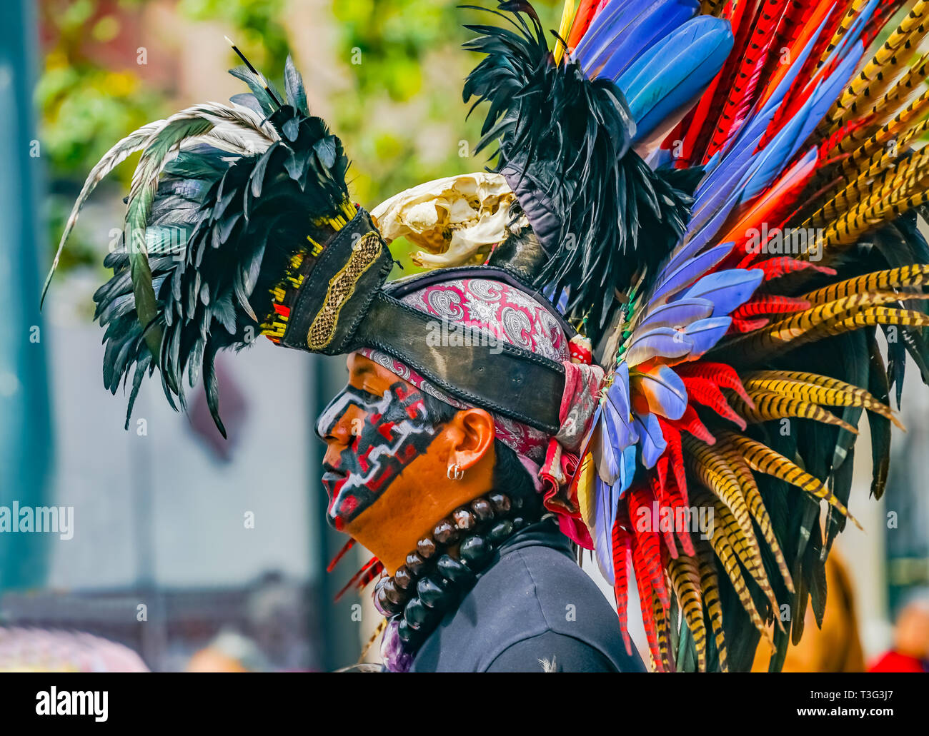 Colorful Aztec Warrior Zocalo Templo Mayor Mexico City Mexico. Great ...