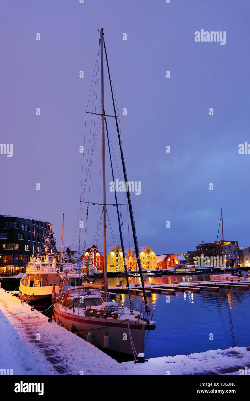 Evening image of Tromso, considered the northernmost city in the world ...