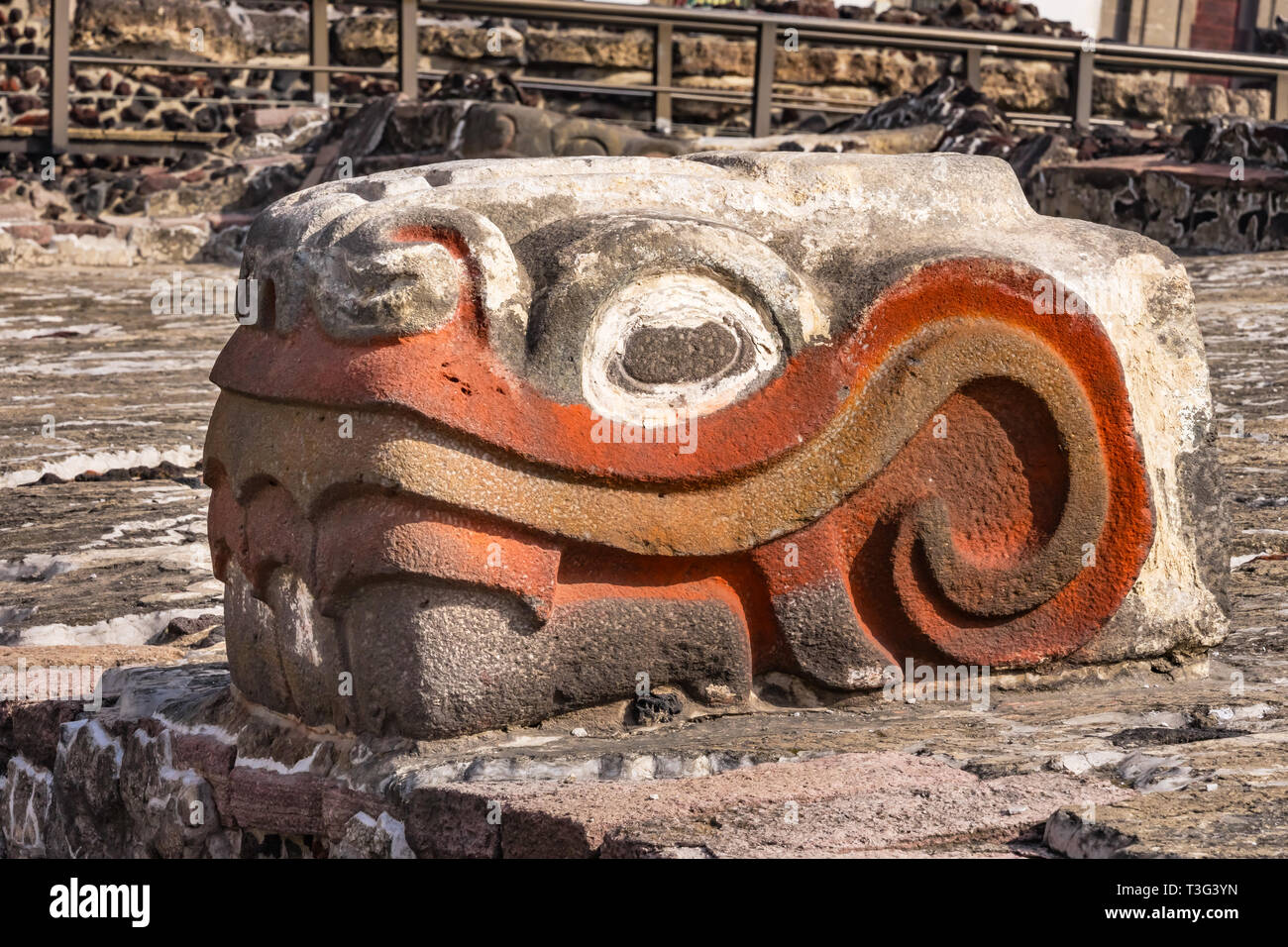 Ancient Aztec Snake Stone Statue Templo Mayor Mexico City Mexico. Great ...
