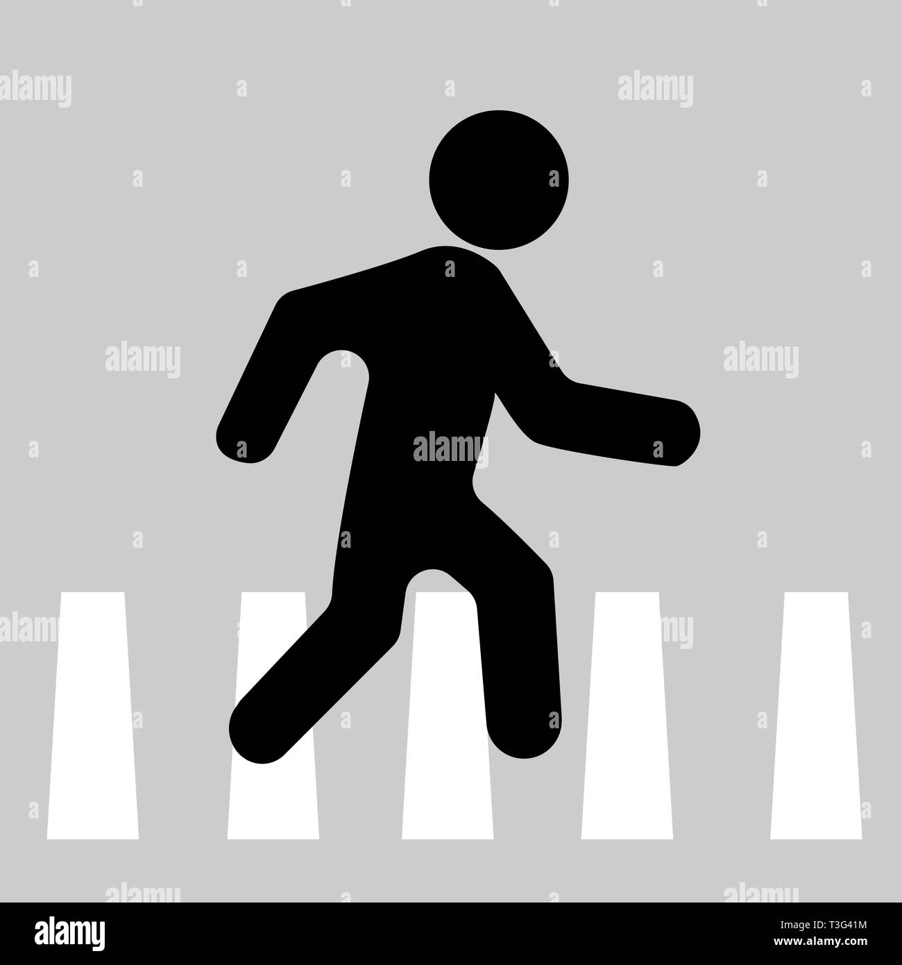 Pedestrian crossing - crosswalk flat icon symbol. Isolated on white, vector Stock Vector Image ...