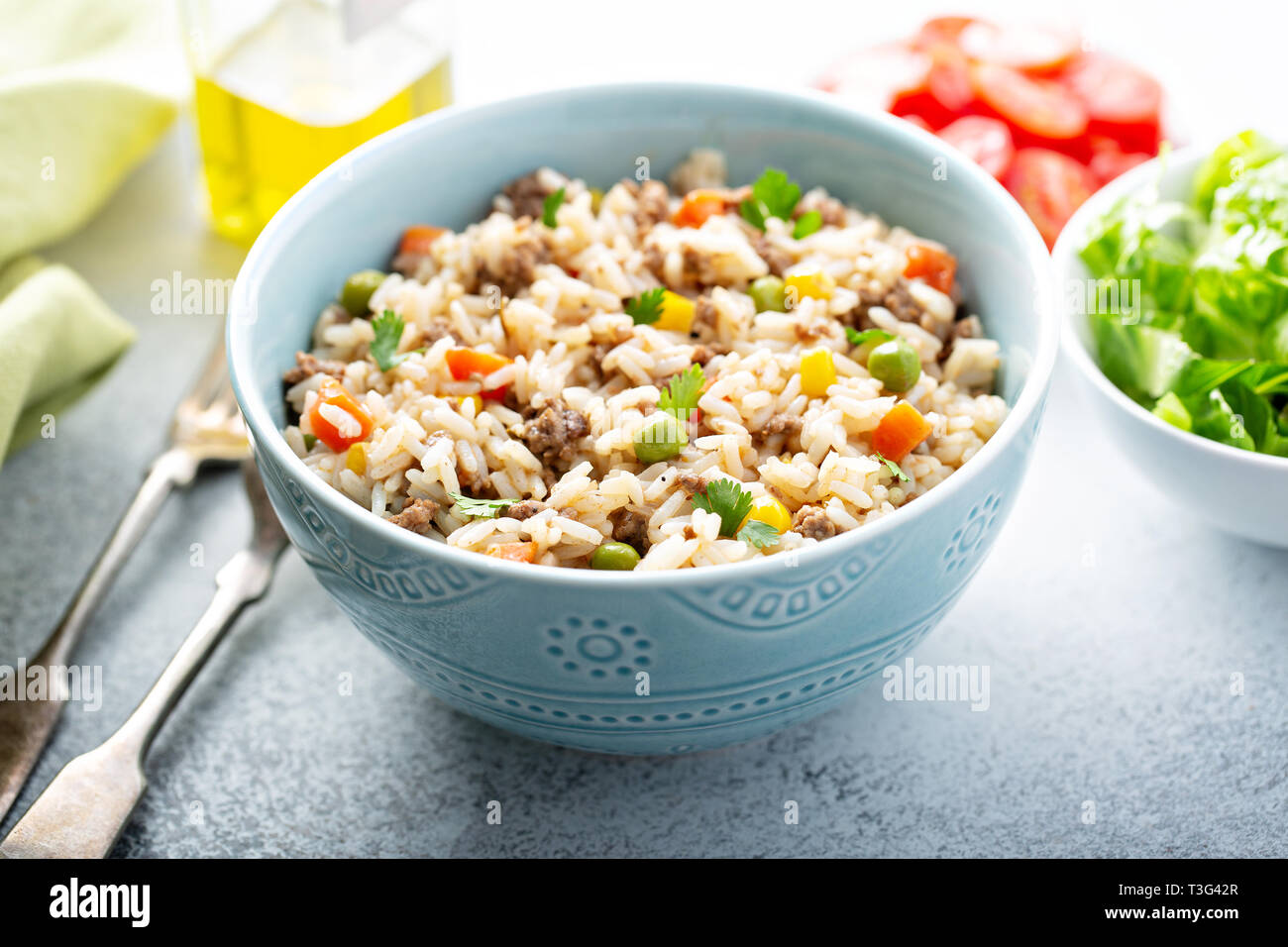 Chinese food beef rice hi-res stock photography and images - Alamy