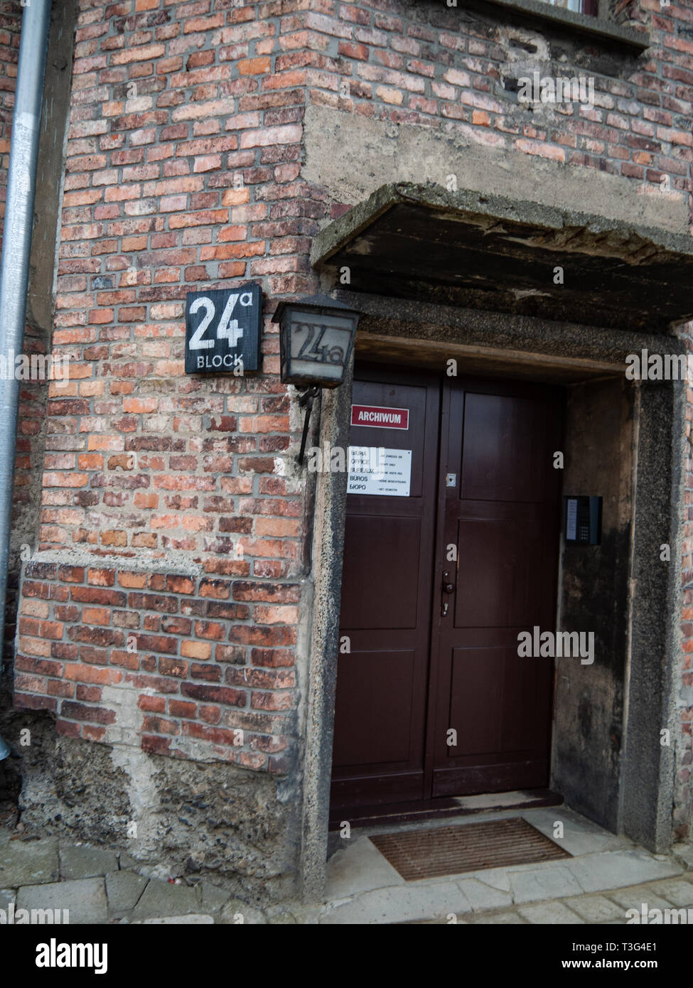 Block 24a, Auschwitz concentration camp and death camp, Poland Stock ...