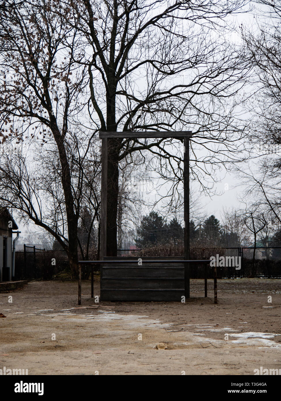 Gallows used to execute Rudolf Höss, Auschwitz concentration camp and ...