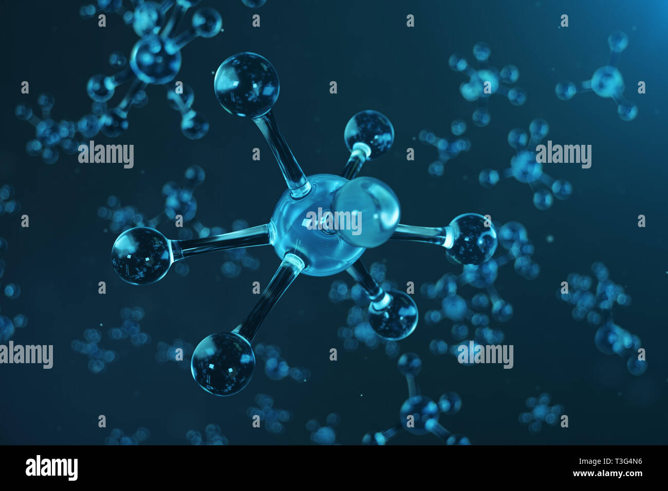 3D illustration molecule structure. Scientific medical background with ...