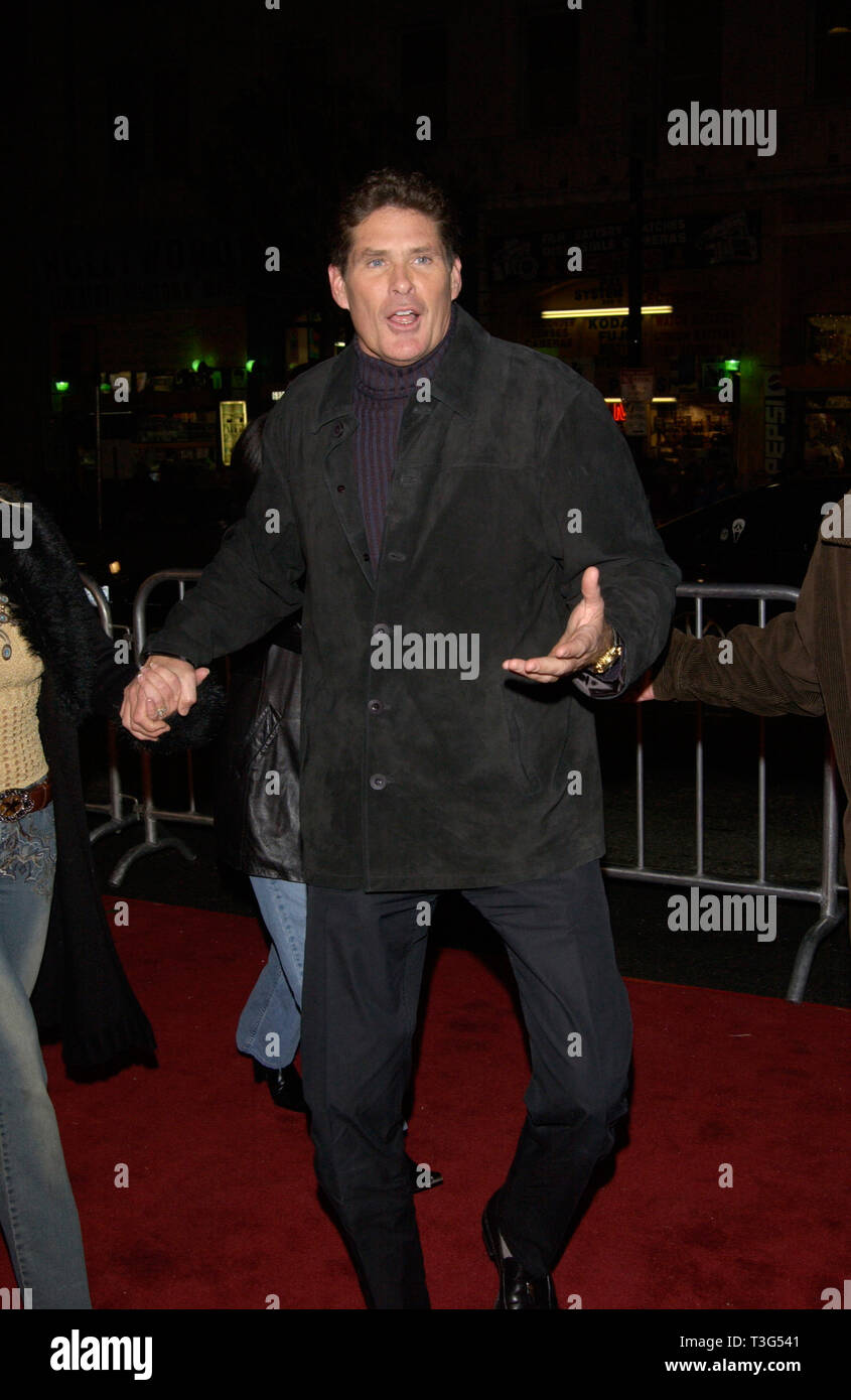 LOS ANGELES, CA. January 23, 2002: Actor DAVID HASSELHOFF & family at ...