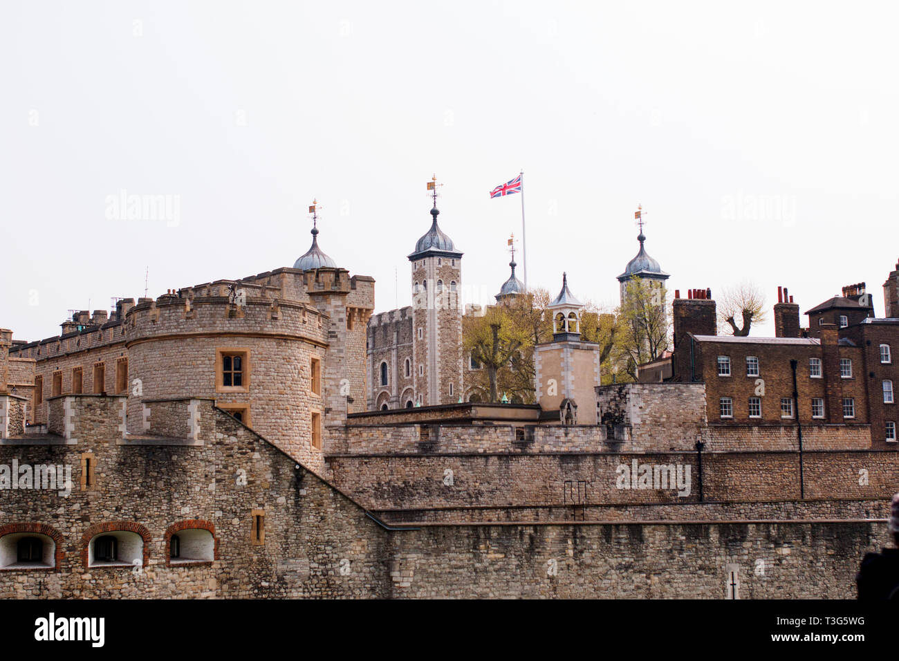 The Tower of London as viewed from the outer gate near the main ...