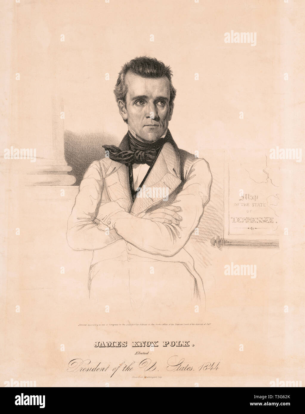 James Knox Polk, Elected, President of the United States, 1844, Haas ...