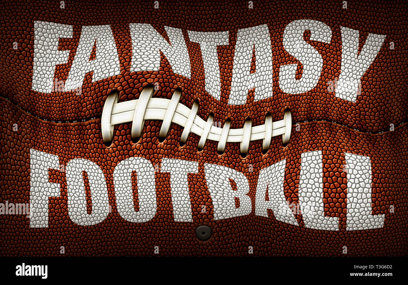 The words Fantasy Football created in white on top of a flattened ...