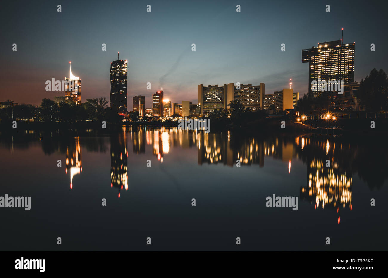 Vienna donauturm at night hi-res stock photography and images - Alamy