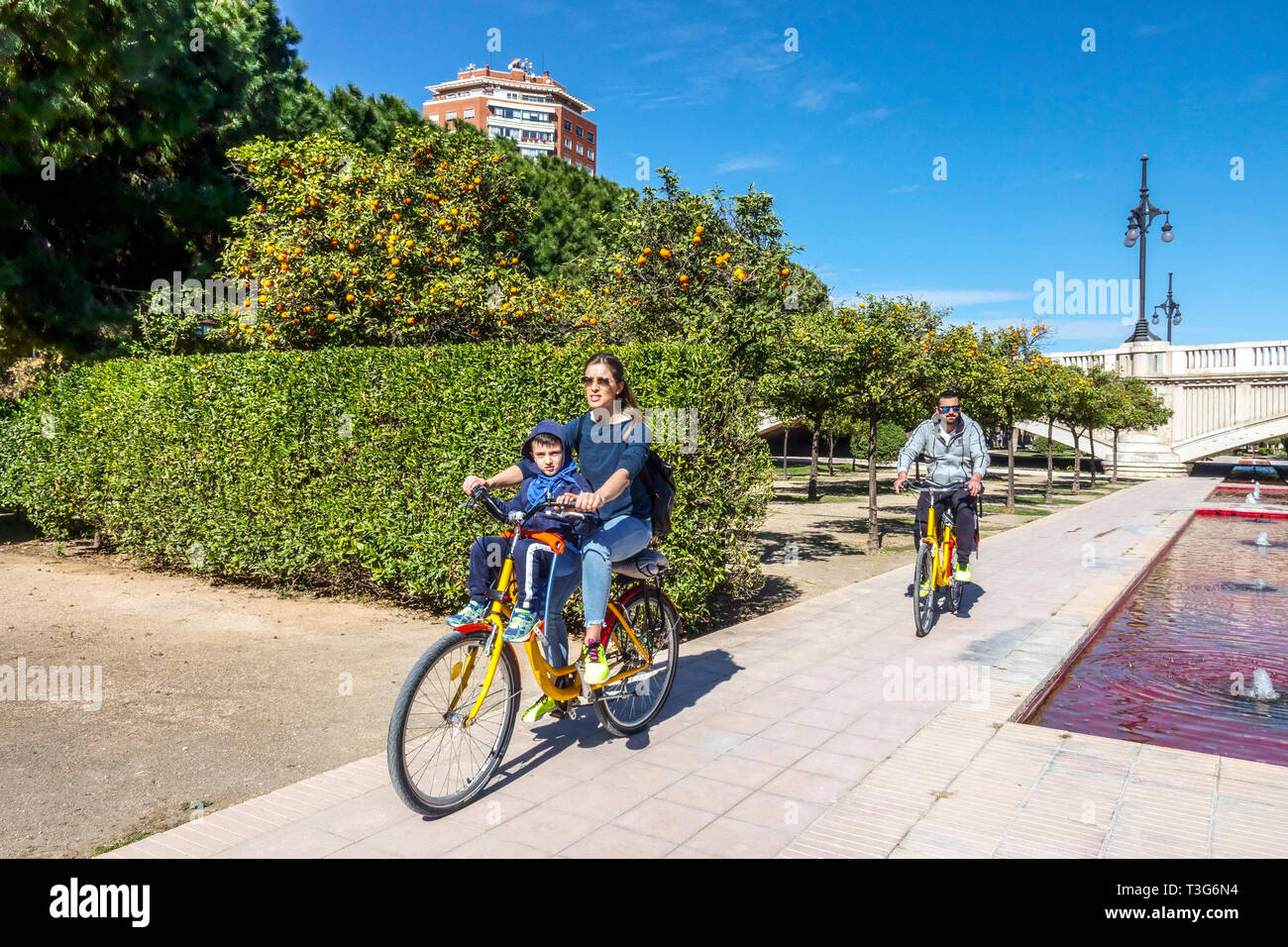 Mother and son riding bikes hi-res stock photography and images - Alamy
