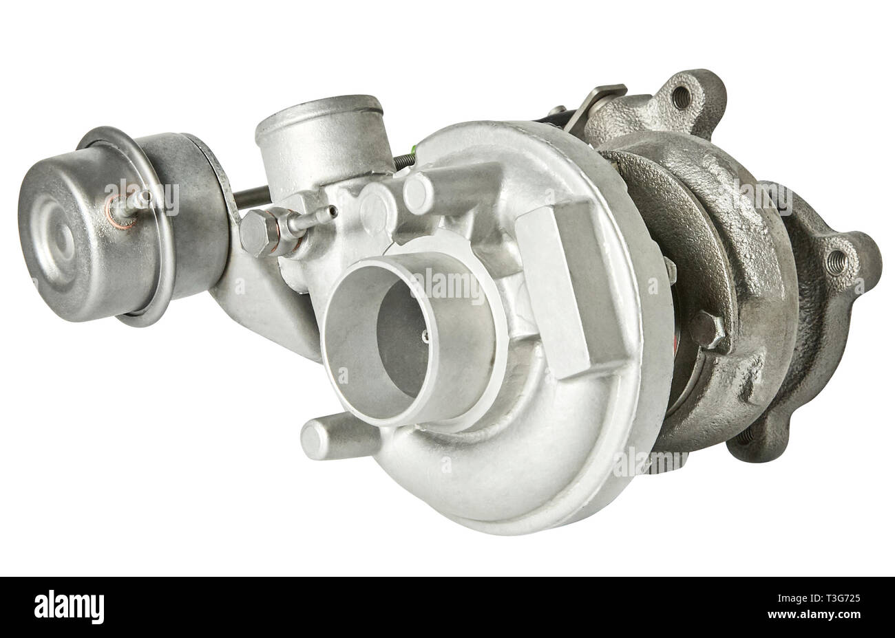Steel turbocharger isolated on white background. Auto parts Stock Photo ...