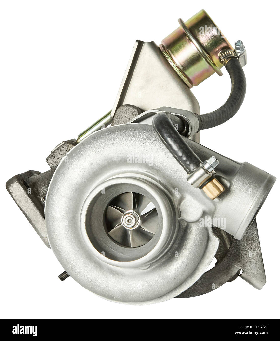 Steel turbocharger isolated on white background. Auto parts Stock Photo ...