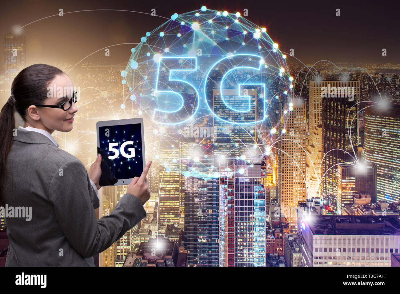 5g concept of internet connection technology Stock Photo - Alamy