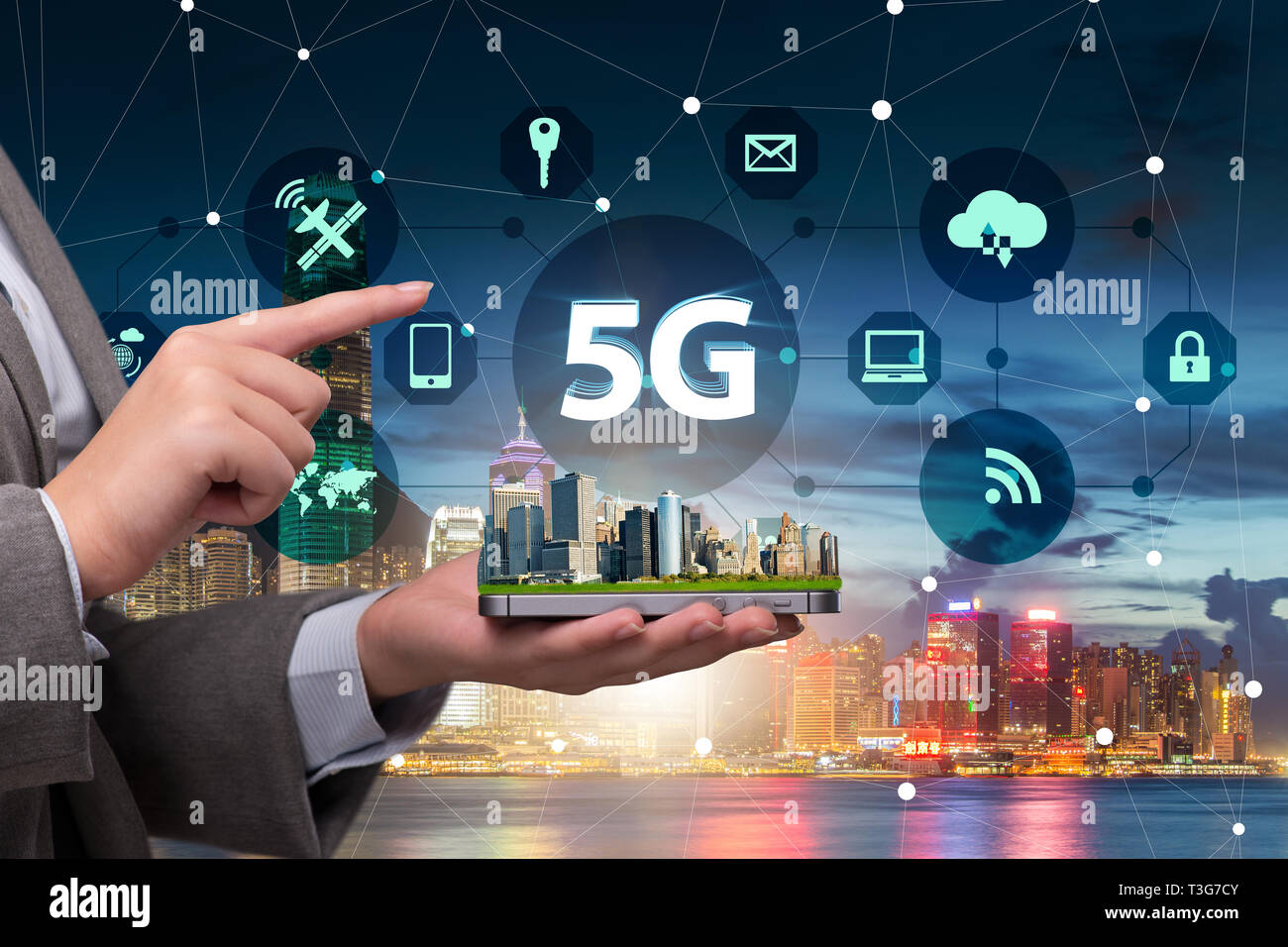 5g concept of internet connection technology Stock Photo - Alamy