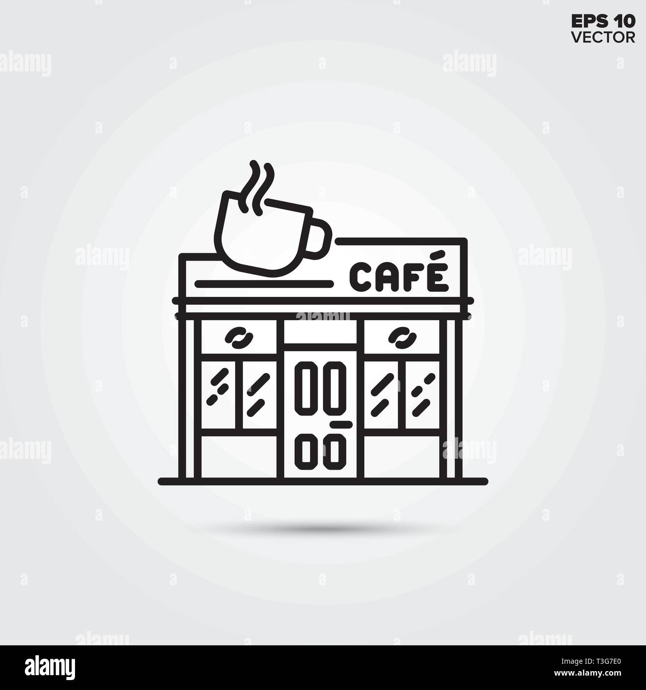 Cafe line icon. EPS 10 vector coffee shop illustration Stock Vector ...