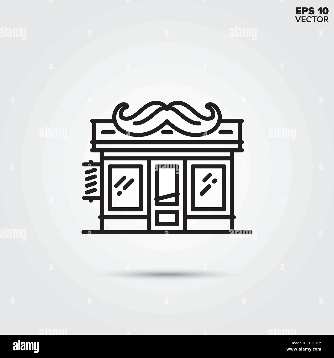 Barber shop line icon. EPS 10 vector illustration Stock Vector Image ...