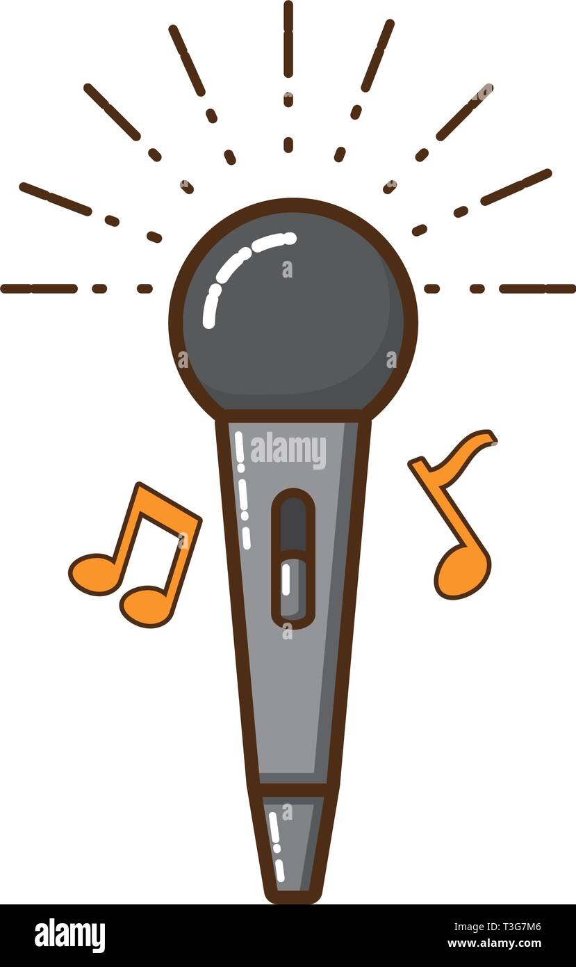 microphone with musical notes isolated icon Stock Vector Image & Art ...