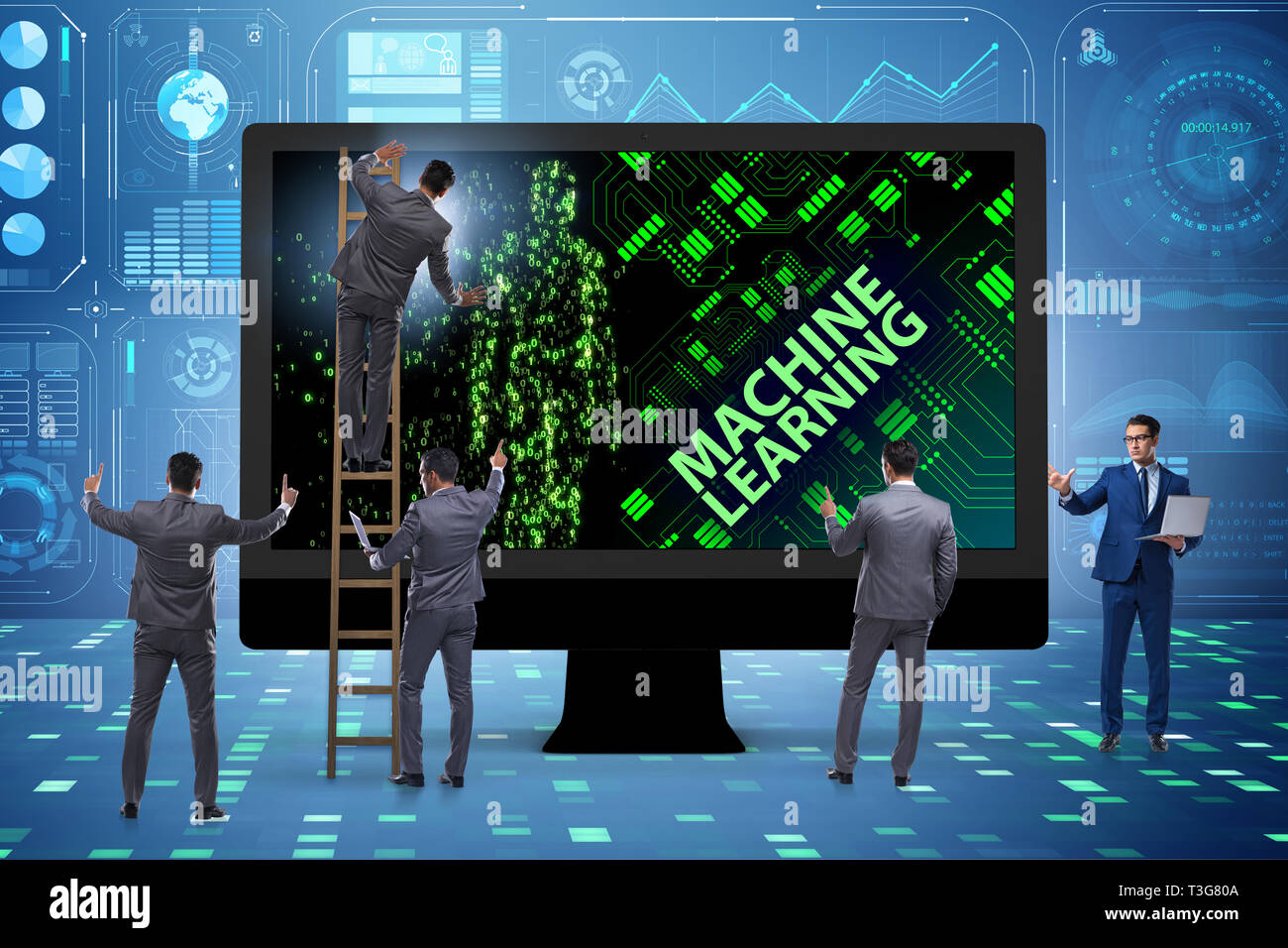 Machine learning concept as modern technology Stock Photo - Alamy