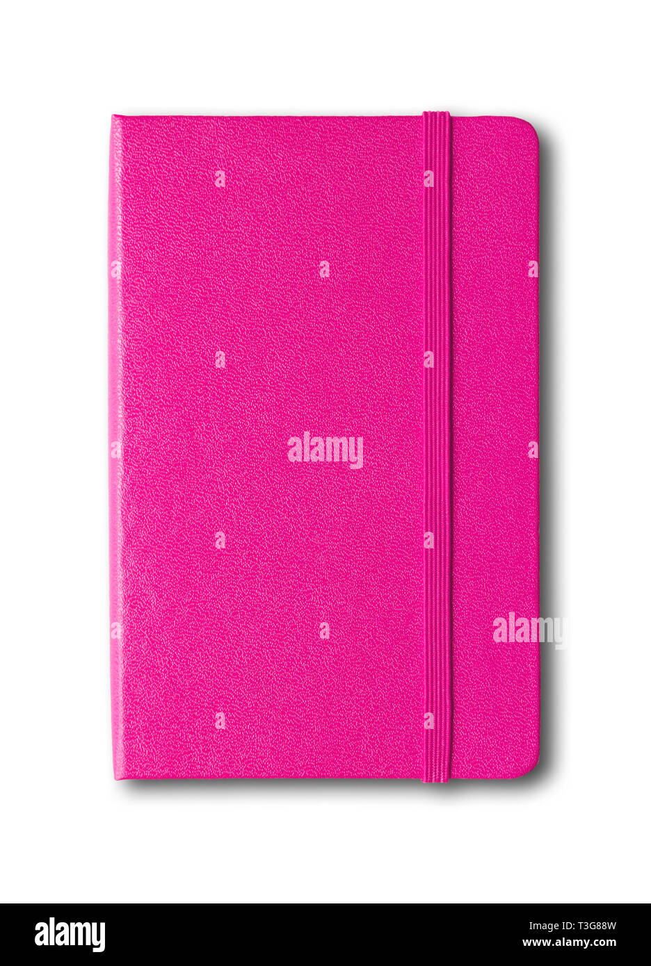 Magenta pink closed notebook mockup isolated on white Stock Photo - Alamy