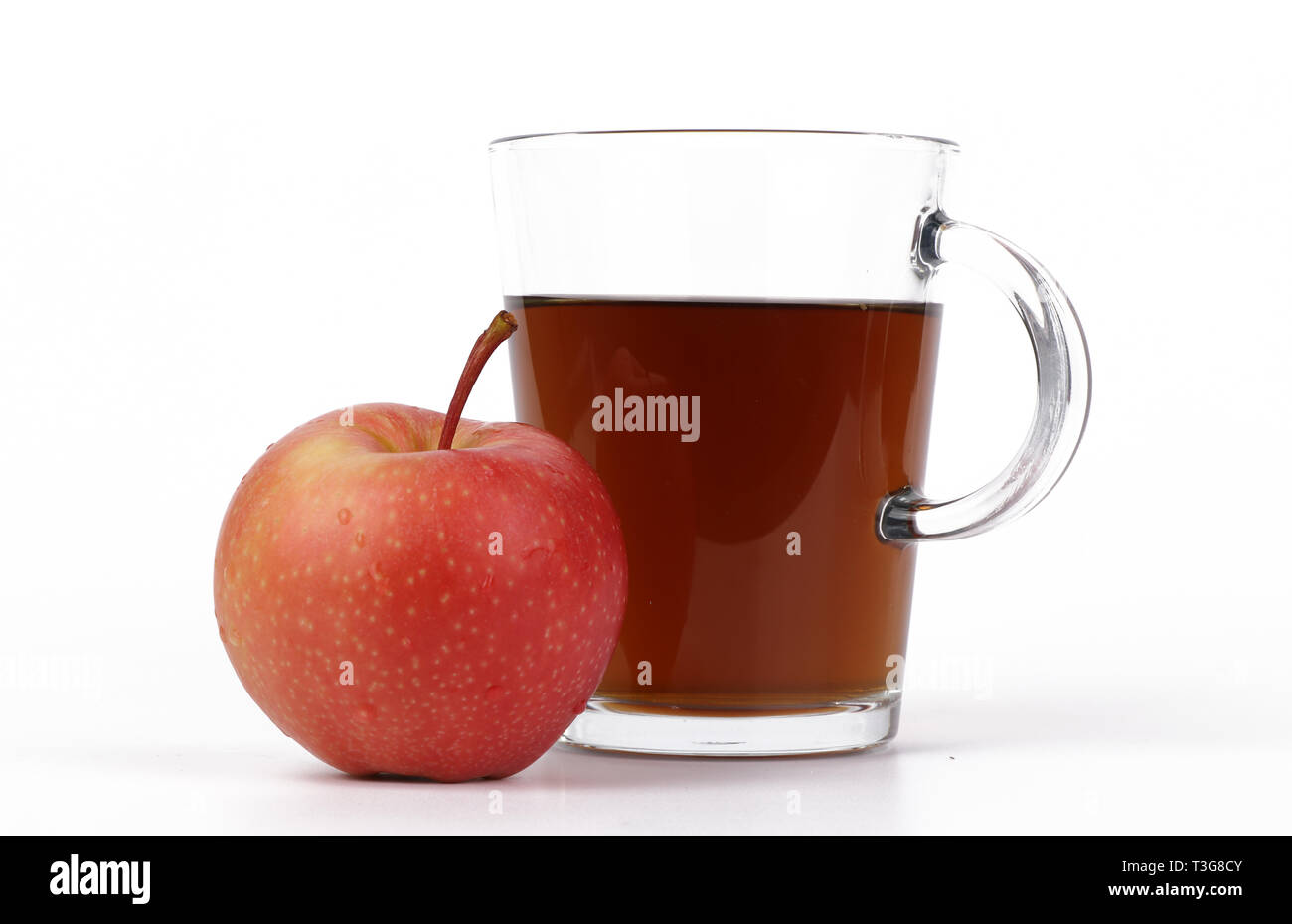 Apple and tea, cup of tea and delicious red apple isolated on white ...