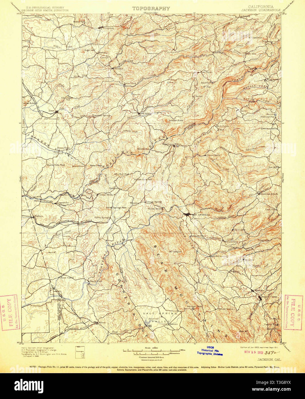 California map 1902 hi-res stock photography and images - Alamy