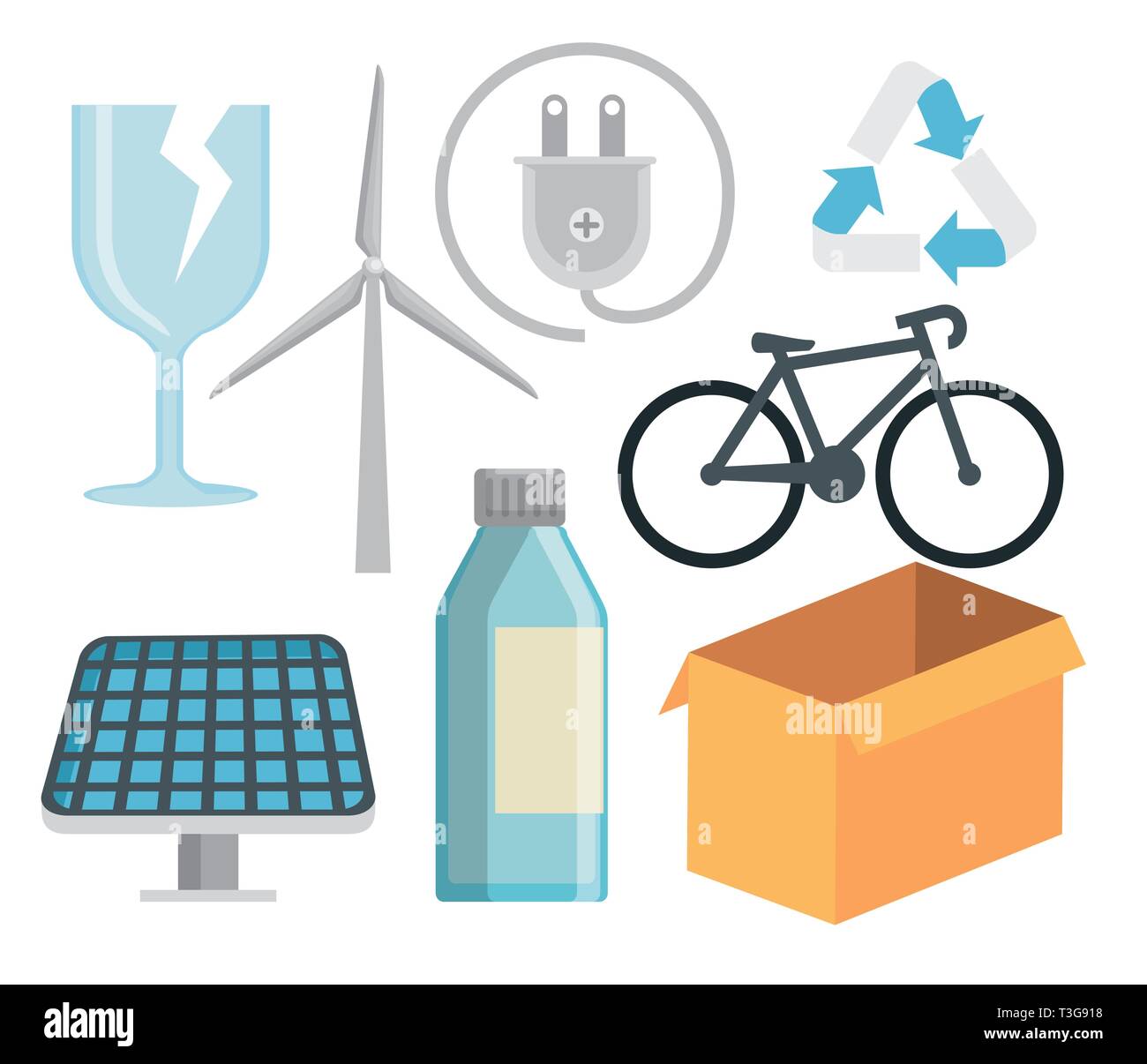 set ecology conservation to natural protection Stock Vector Image & Art ...