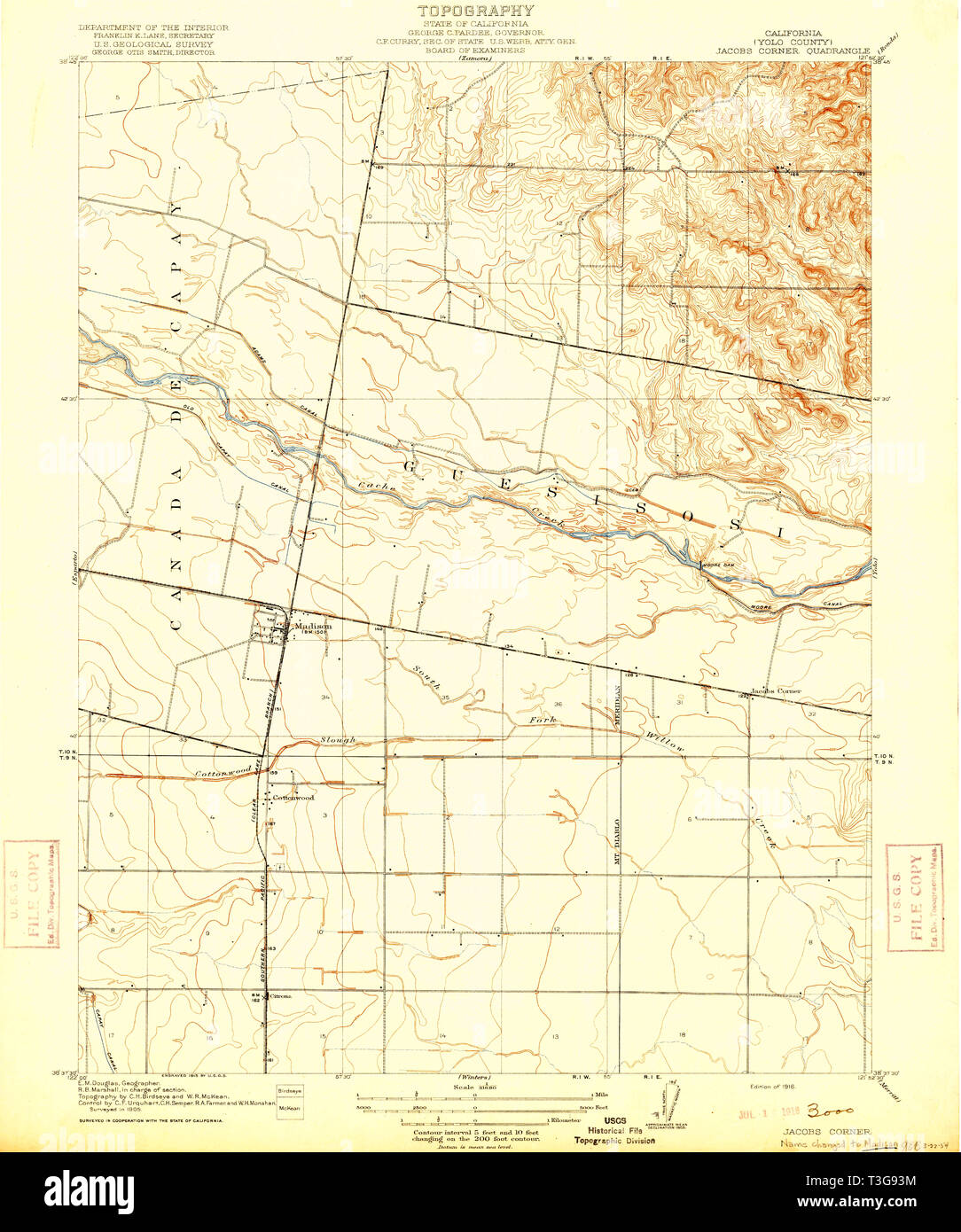 USGS TOPO Map California CA Jacobs Corner 296184 1916 31680 Restoration ...
