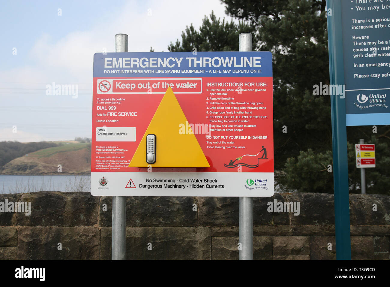 Greenbooth Reservoir 08 April 2019 This is one of two Life Saving throw ...